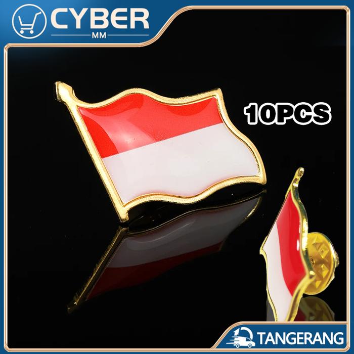 Jual 10PCS Pin Bendera Merah Putih 2.5cm Bros Bendera Merah Putih ...