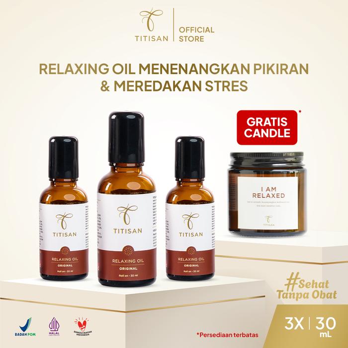 Promo PAKET Titisan Relaxing Oil Roll On Buy 3 Get 1 Candle Cicil 0% 3x ...