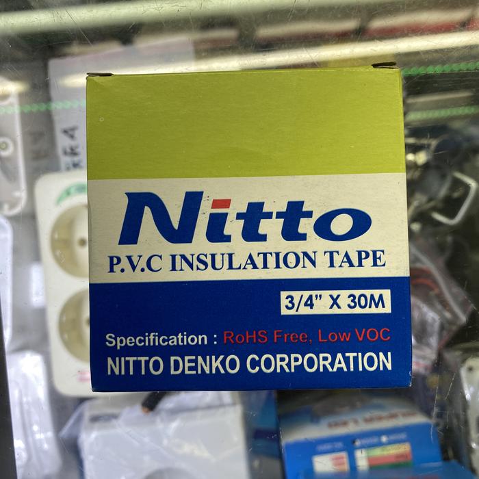 Jual Solasi Listrik Nitto Hitam / Isolasi Kabel Listrik Nitto 3/4 X 30M ...