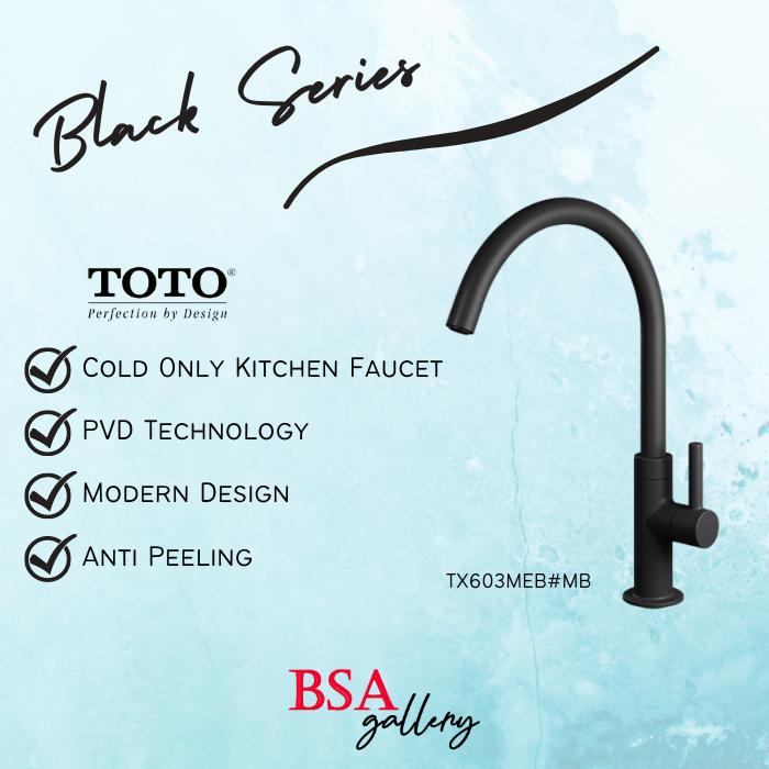 Jual KERAN SINK TOTO MATTE BLACK PVD TX603MEB#MB / KRAN CUCI PIRING ...
