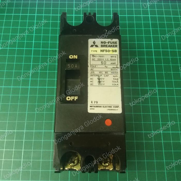 Jual Mitsubishi NFB no fuse breaker NF50SB 2 pole 50A 600V - Jakarta ...