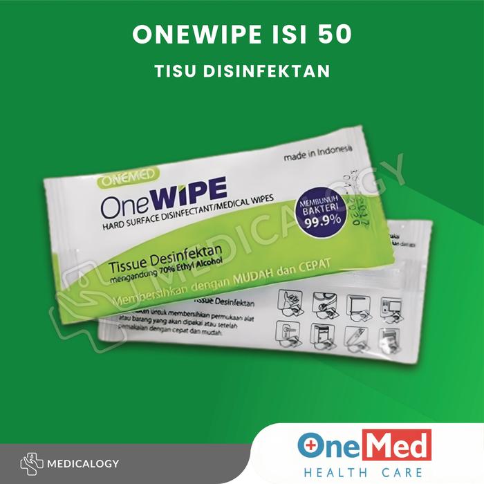 Jual One Wipe Box isi 50 pcs Tissue Desinfektan OneMed | Tisu ...
