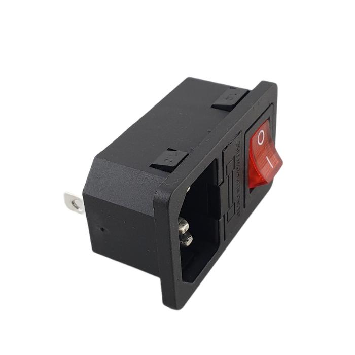 Jual Soket AC input 3 pin / Soket ac inlet plus saklar - tanpa kuping ...