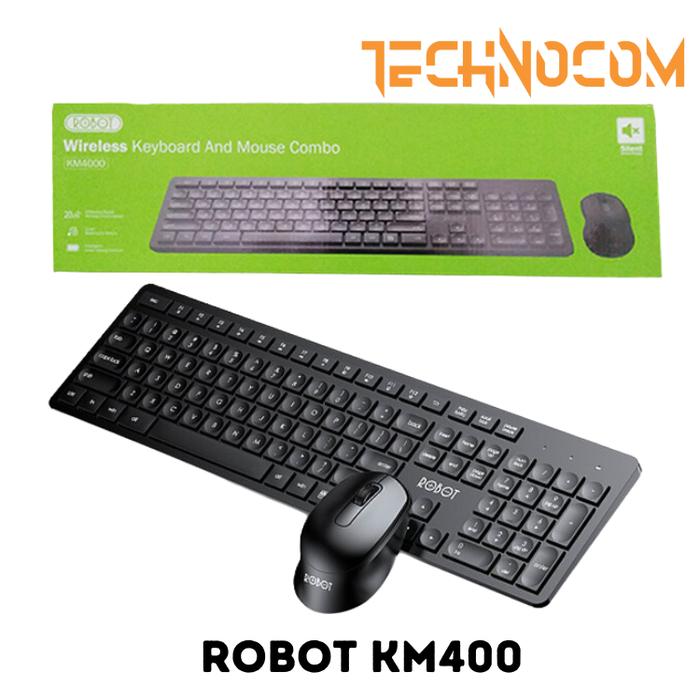 Jual ROBOT KM4000 WIRELESS KEYBOARD AND MOUSE COMBO SILENT KEY BLACK ...