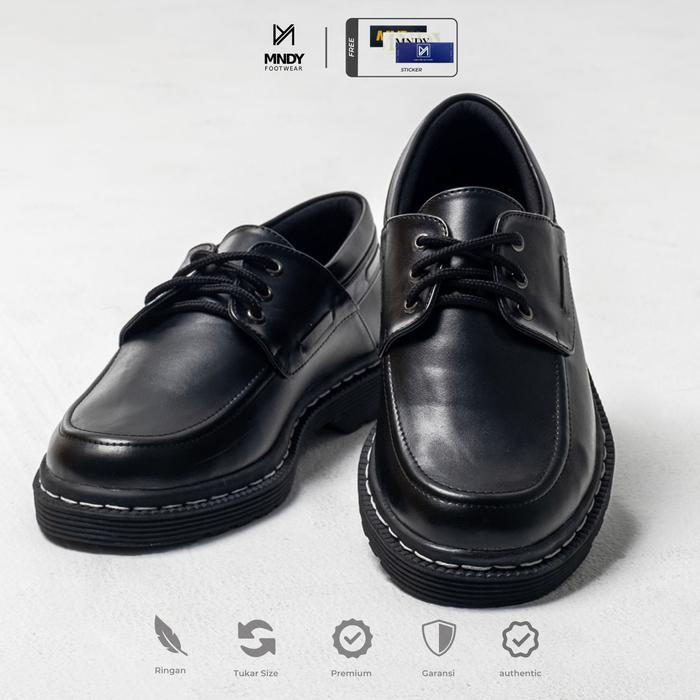 Promo MNDY Official - Oslan Black - Sepatu Pantofel Docmart Hitam Pria ...