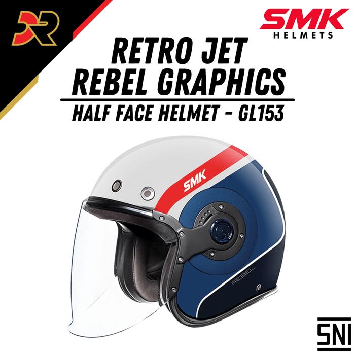 Jual SMK Retro Jet GL153 Rebel Graphic Helm Half Face Motor SNI Classic - Jakarta Selatan ...