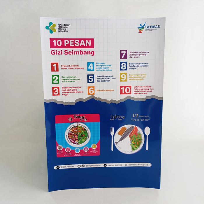 Jual Poster 10 Pesan Gizi Seimbang / Poster Edukasi / Poster Kesehatan ...