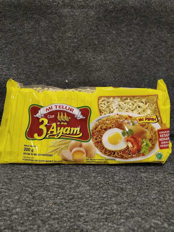 Jual mie telur cap 3 ayam/mie atom bulan/mi telor cap aa - Cap 3 Ayam ...