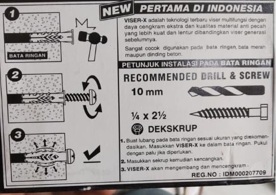 Jual Fisher Plug Bata ringan M10 Viser X10 Bata merah Fiser ...