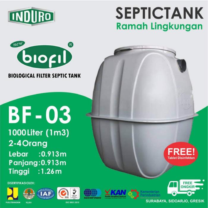 Jual BIO SEPTIC TANK | INDURO |BIOFIL BF-03 | KAPASITAS 1000 L ...