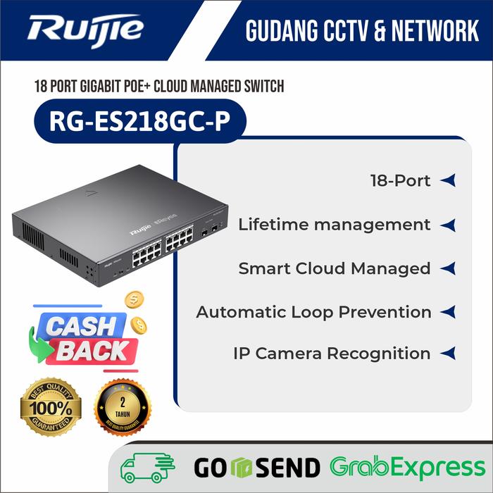Jual RUIJIE RG-ES218GC-P 18 Port Gigabit POE+ Cloud Managed Switch - Kota Bandung - GUDANG CCTV ...