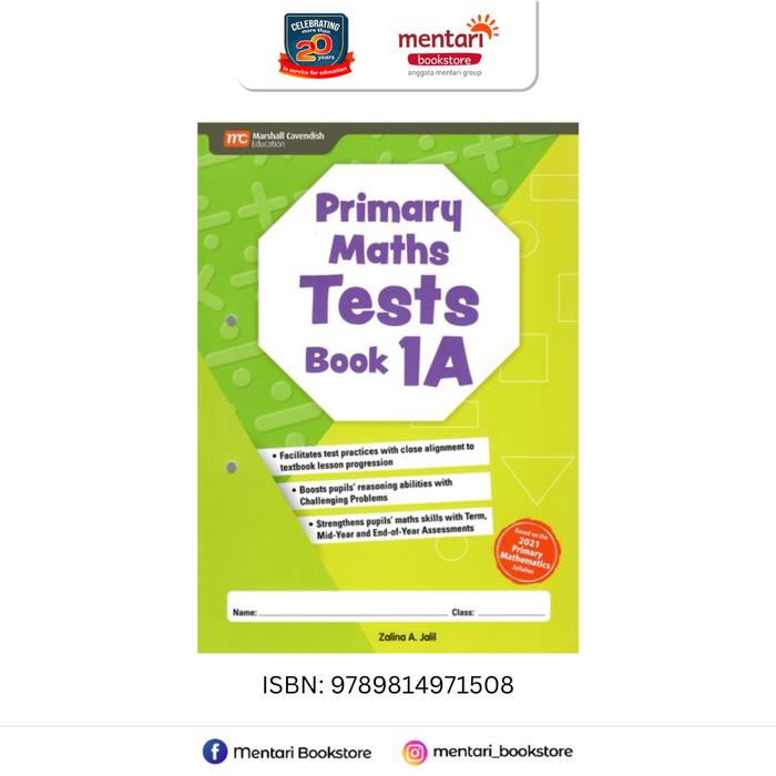 Jual Marshall Cavendish Primary Maths Tests Book | Buku SD - Tests 1A ...