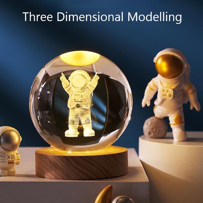 Jual Lampu Tidur Bola Kristal 3D Lampu Hias Tidur Warm White USB 3W ...