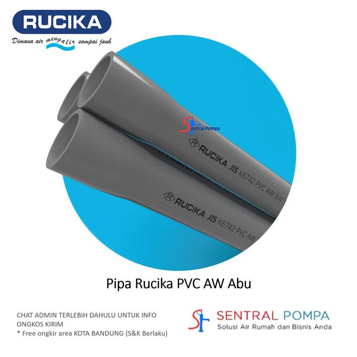 Jual Pipa Rucika PVC AW Abu 3/4" inch 4 meter Pipa Air bahan tebal ...