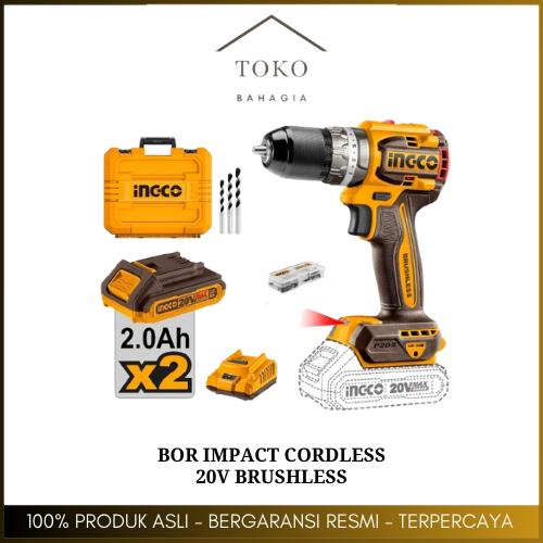 Jual Bor Tembok Cordless 20V (13mm) Brushless Impact Drill INGCO ...