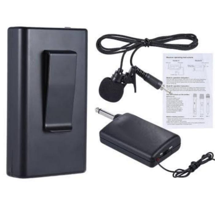 Jual Optimus microphone wireless receiver mic jepit clip on mini 6.3mm ...