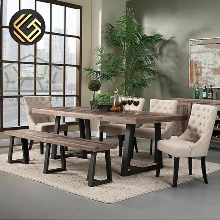 Jual set meja makan natural dining table suar wood jepara - Kab. Jepara ...