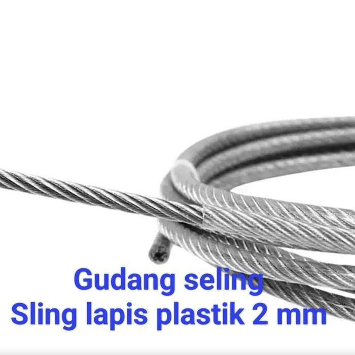 Jual kawat baja lapis plastik 2mm / kawat seling baja lapis plastik 2mm ...