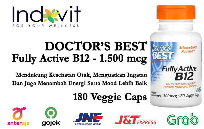 Jual Doctor Best Fully Active B12 1500 mcg 180vcap Vitamin B12 ORI USA ...