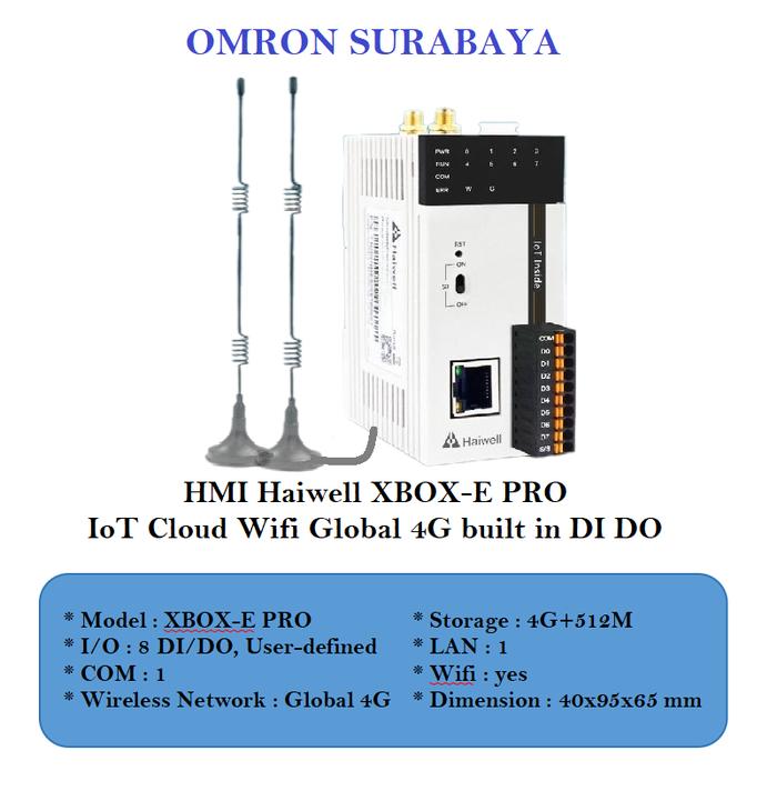 Jual HMI Haiwell XBOX-E PRO IoT Cloud Wifi Global 4G built in DI DO - Kota Surabaya - Omron ...