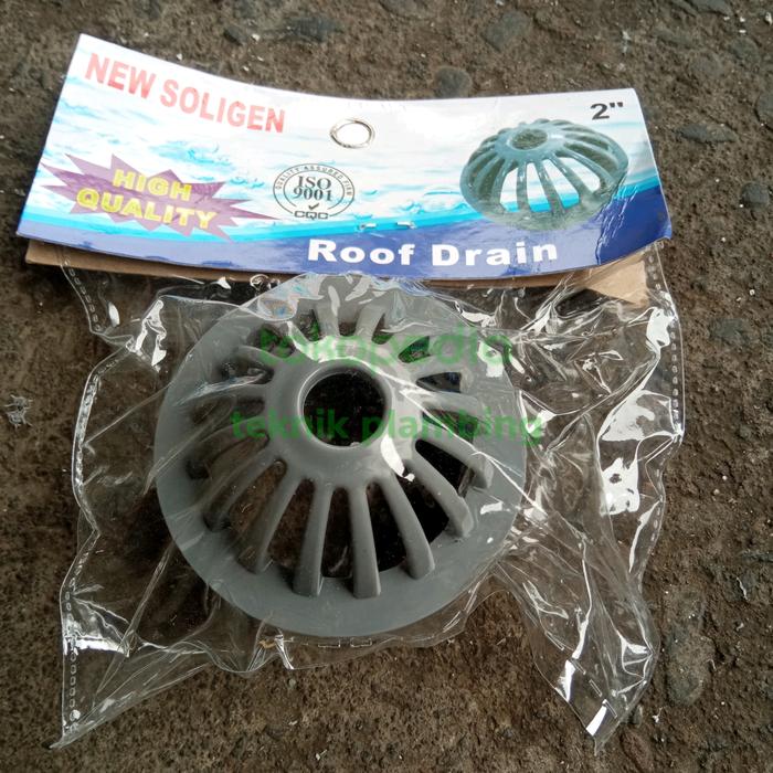 Jual Roof Drain SOLIGEN 2" inch PVC Saringan Pembuangan Talang Air ...