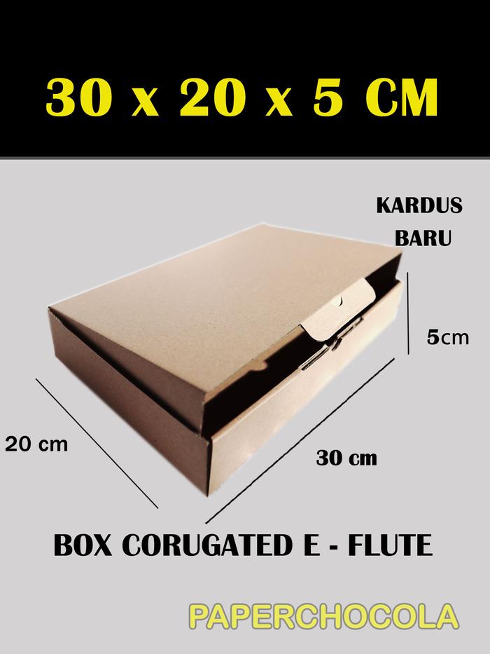 Jual Box Kardus E-Flute 30x20x5 cm / BOX KARTON CORUGATED DIE CUT E ...