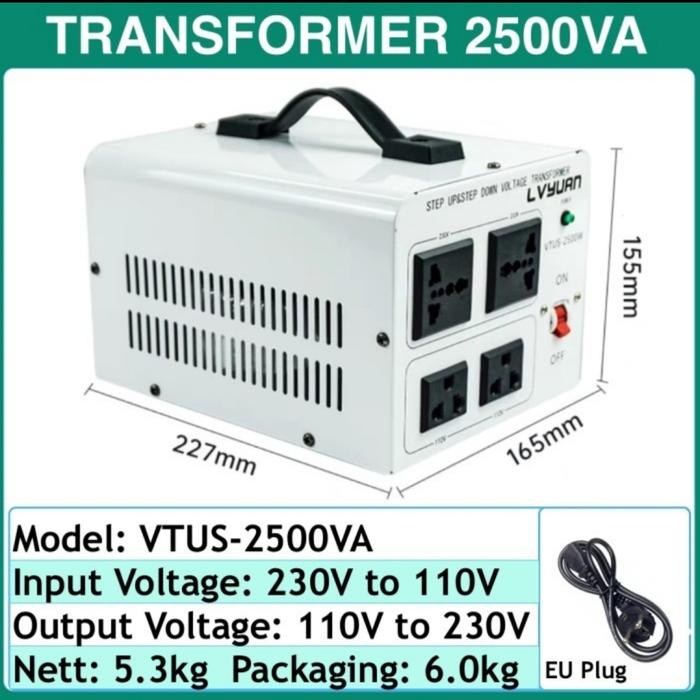Jual Trafo Step Down & Up 220V to 110V 2500/2500Watt 220V-110V Multi ...