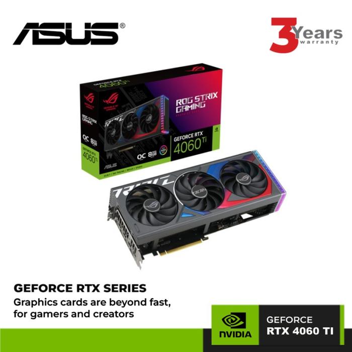 Jual ASUS ROG STRIX RTX 4060 Ti OC 8GB DDR6 128BIT NVIDIA VGA CARD ...