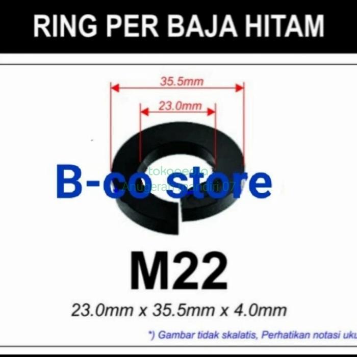 Jual ring per baja hitam M22 / spring washer M22 /ring Ver baja M22 ...