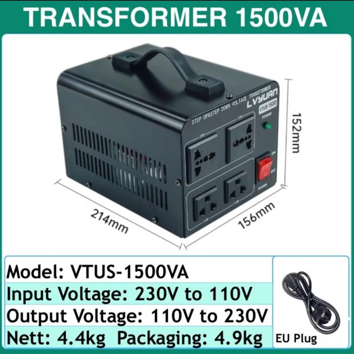 Jual Trafo Step Down & Up 220V to 110V 1500/1500Watt 220V-110V Multi Output - Jakarta Pusat ...