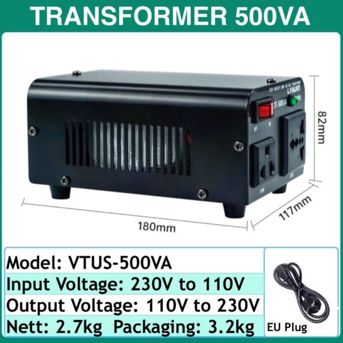 Jual Trafo Step Down & Up 220V to 110V 500VA/500Watt 220V-110V Multi Output - Jakarta Pusat ...