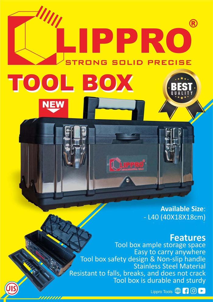 Jual Lippro L40 40x18x18cm Tool Box Besi Stainless Kotak Perkakas ...