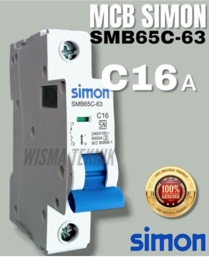 Jual MCB 1P 16 Amp 6 KA SIMON SMB65C-63C16 - Jakarta Timur - Wisma ...