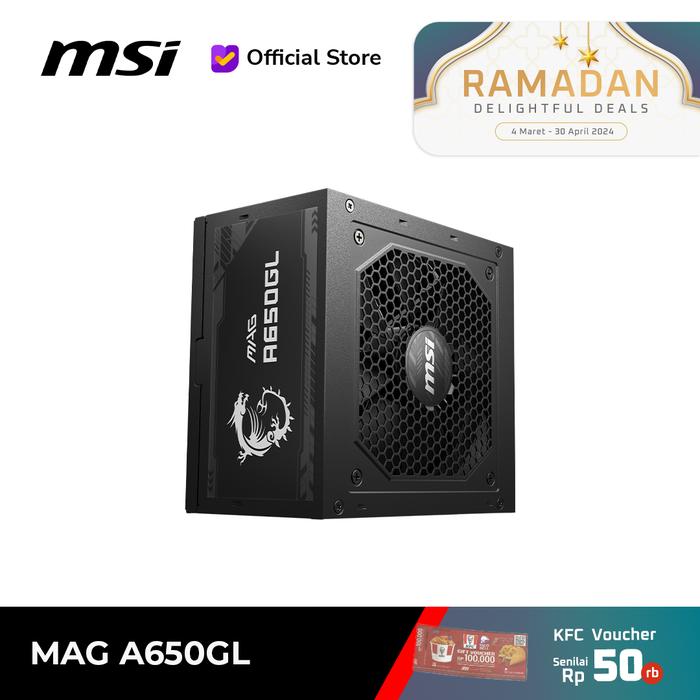 Promo MSI MAG A650GL PSU 650Watt 80+ Gold Full Modular Power Supply ...