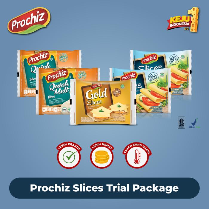 Promo Keju PROCHIZ Slice Trial Package (Cheddar, Gold, Quick Melt ...