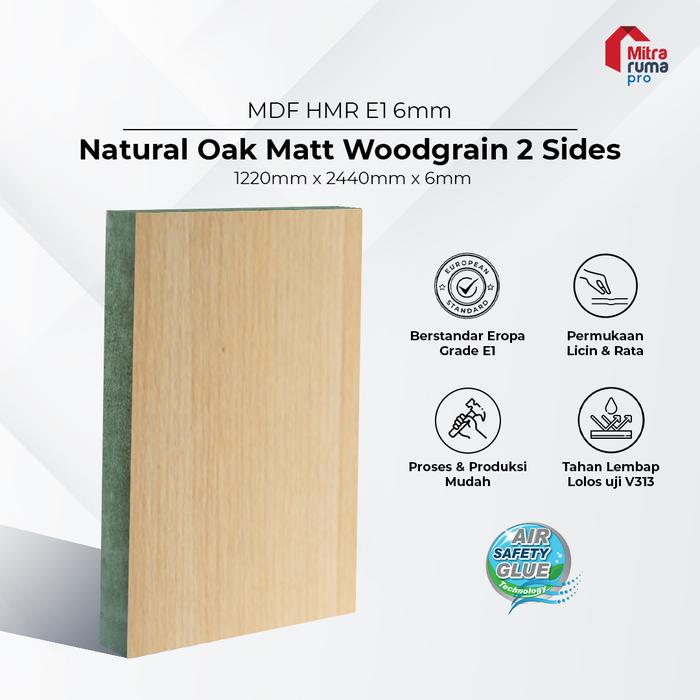 Jual Papan MDF HMR E1 6mm MFD0125 Natural Oak Laminated Pro - Kota ...
