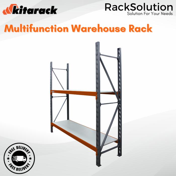 Jual Rak Gudang Besi 1 Ton / Layer Heavy Duty Starter Rak 2M P 1.5M Abu ...