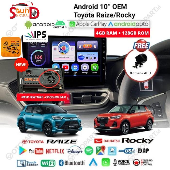 Jual Head Unit Android 10 Inchi Orca New Standard For Toyota Raize ...