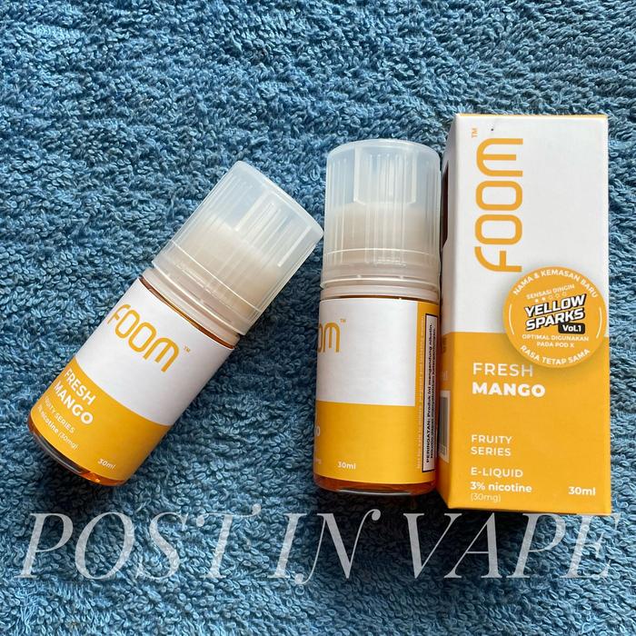 Jual Foom Fresh Mango 30ml - Yellow Sparks V1 Saltnic Liquid Vape FOOM ...