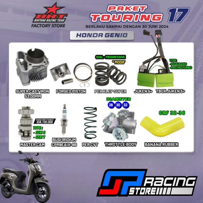 Promo Paket Bore UP Genio Blok Piston-Ecu-Cam-Per CVT-BRT Paket Touring ...