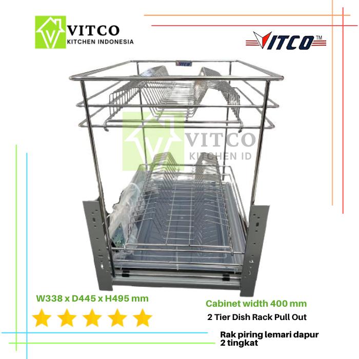 Jual VITCO 2 Tier Dish Rack Pull Out / Rak Piring Lemari Dapur 2 ...