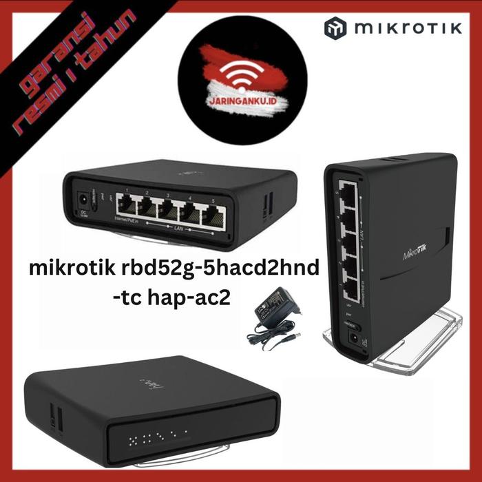 Jual mikrotik rbd52g-5hacd2hnd-tc hap-ac2 wireless router indoor dual ...