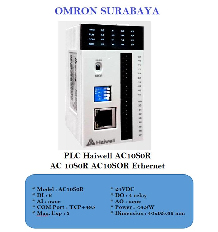 Jual PLC Haiwell AC10S0R AC 10S0R AC10SOR Ethernet ORIGINAL - Kota ...