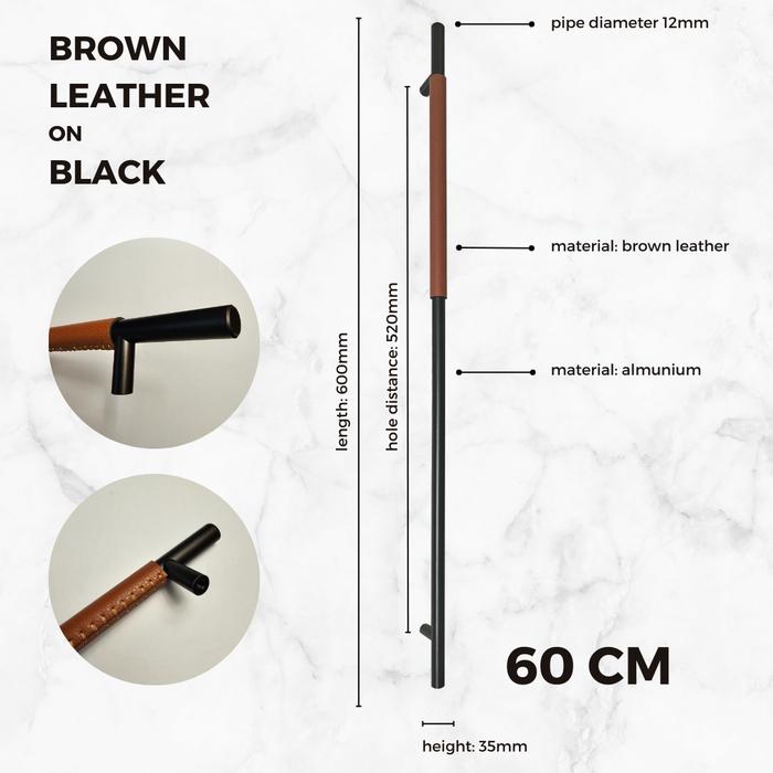 Jual Tarikan Hitam Kulit Tabung Black Handle leather T-Bar Lurus ...