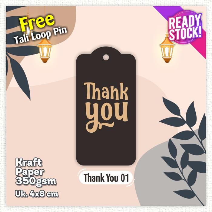Jual [20pcs] Hang Tag Hangtag Thank You Kartu Ucapan Terima Kasih ...