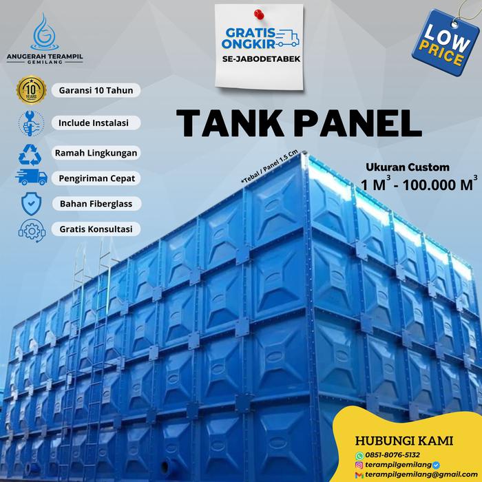 Jual Tangki Panel Fiberglass, 1000 Liter Roof Tank Panel Toren Tandon ...