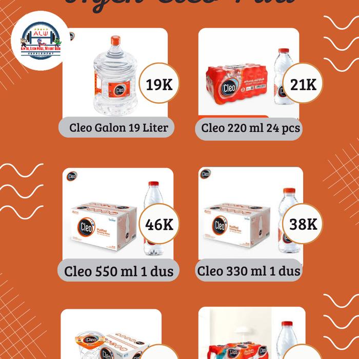 Jual Cleo Kemasan botol Air mineral murni 550 ml 1 dus isi 24 pcs ...