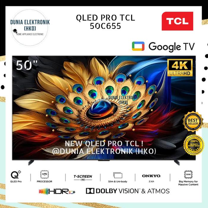 Promo TCL 50C655 TV QLED PRO GOOGLE TV 50 INCH 4K HDR MEMC | tcl 50c655 NEW Cicil 0% 3x - Kota ...