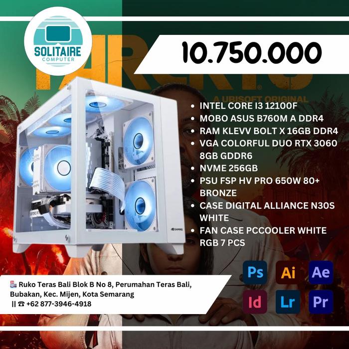 Jual PC Rakitan i3 12100F | Case DA N30S White | Ram 16GB | SSD 256GB NVMe - Kota Semarang ...