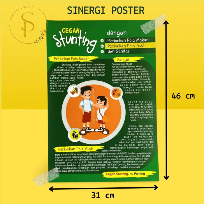 Jual Poster Cegah Stunting dengan Pola Makan Asuh dan Sanitasi ...